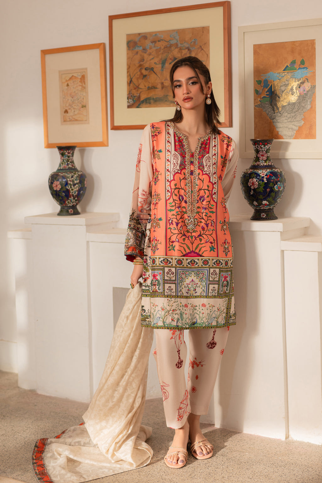 Modern Mughal Kurta Shalwar Set (D-02) – Ammara Khan