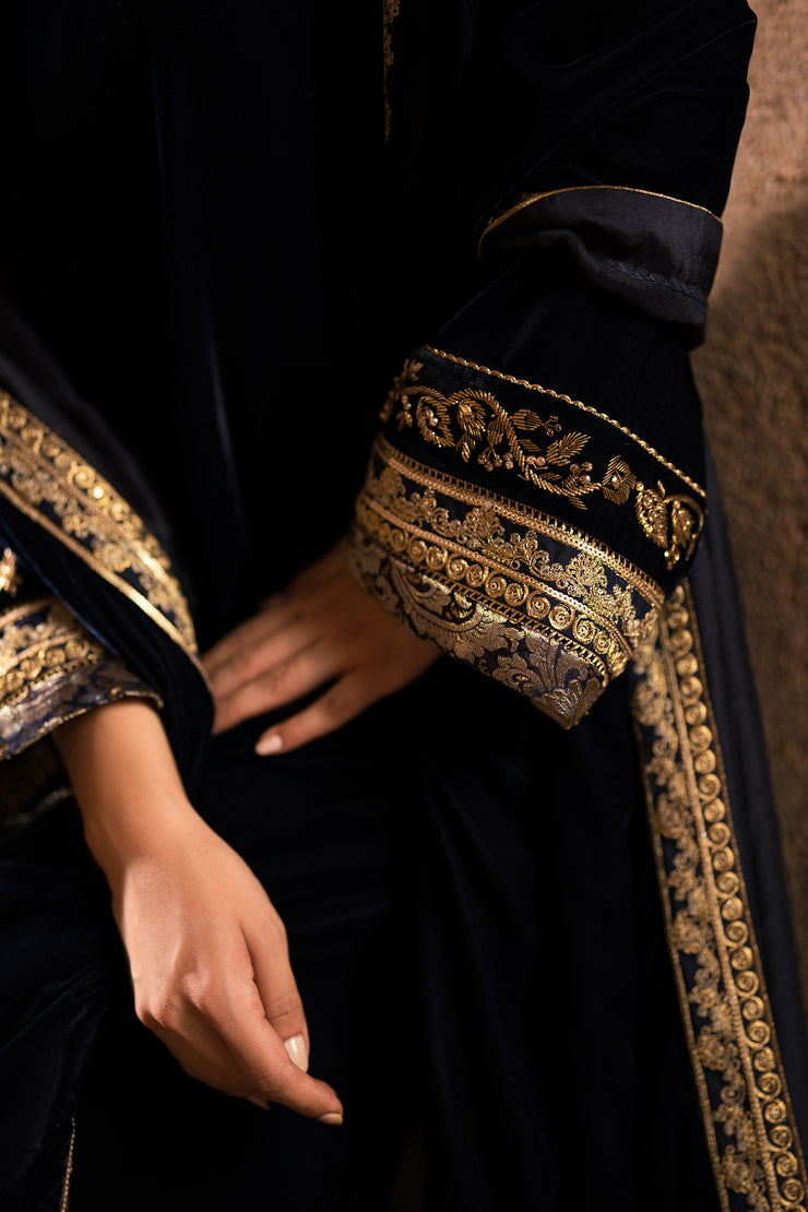 Navy Magic Velvet Shawl Set (D-09) – Ammara Khan